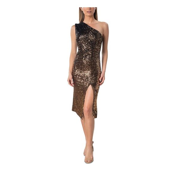 Dress the Population | Dresses | Nwt Dress The Population Womens Gold ...